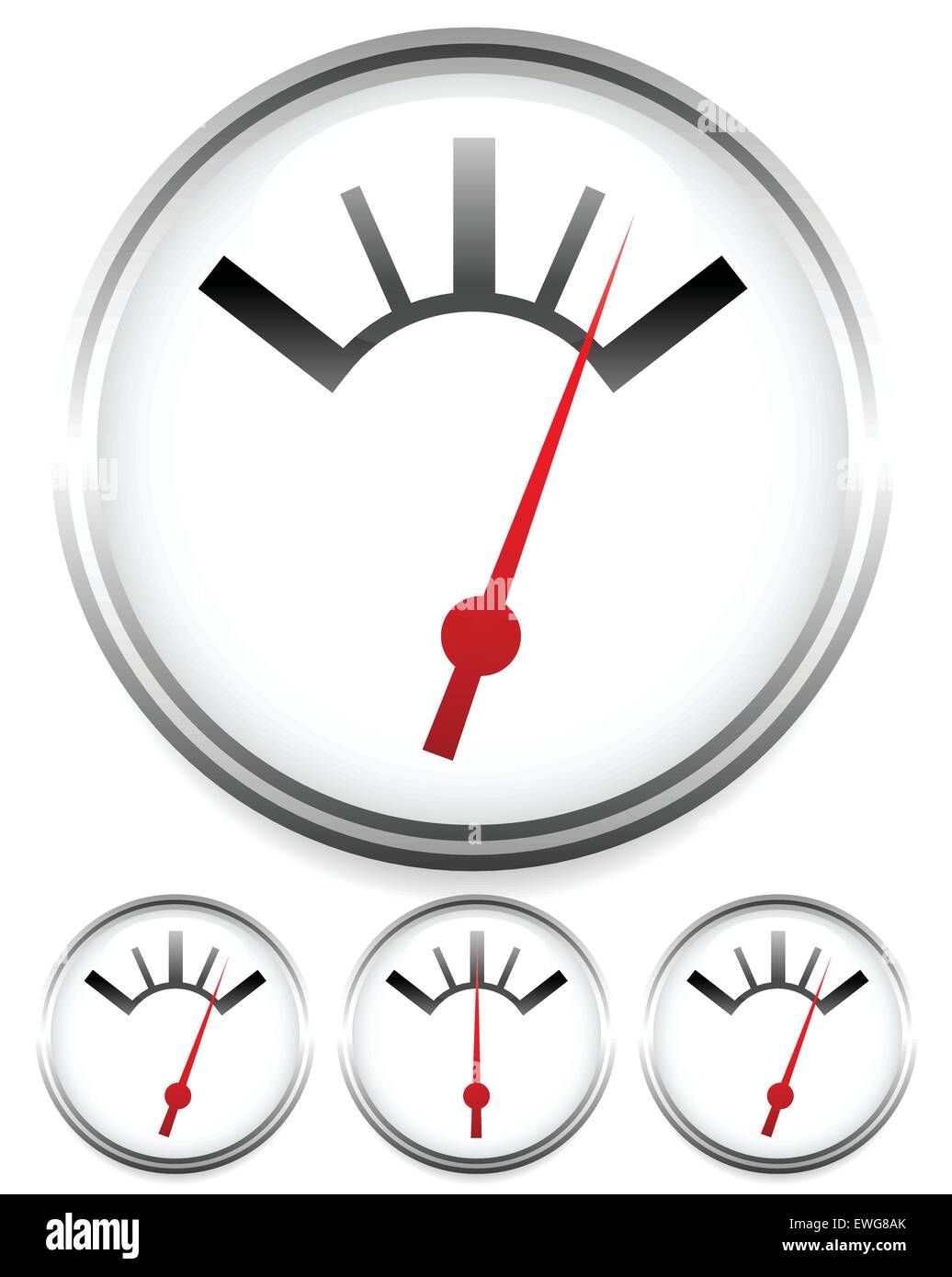 Dial templates with red needle and metallic frames Stock Vector Image ...