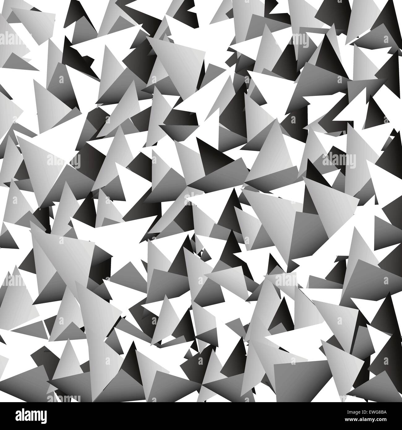 Scattered sharp, pointed triangle shapes. Grayscale abstract vector ...