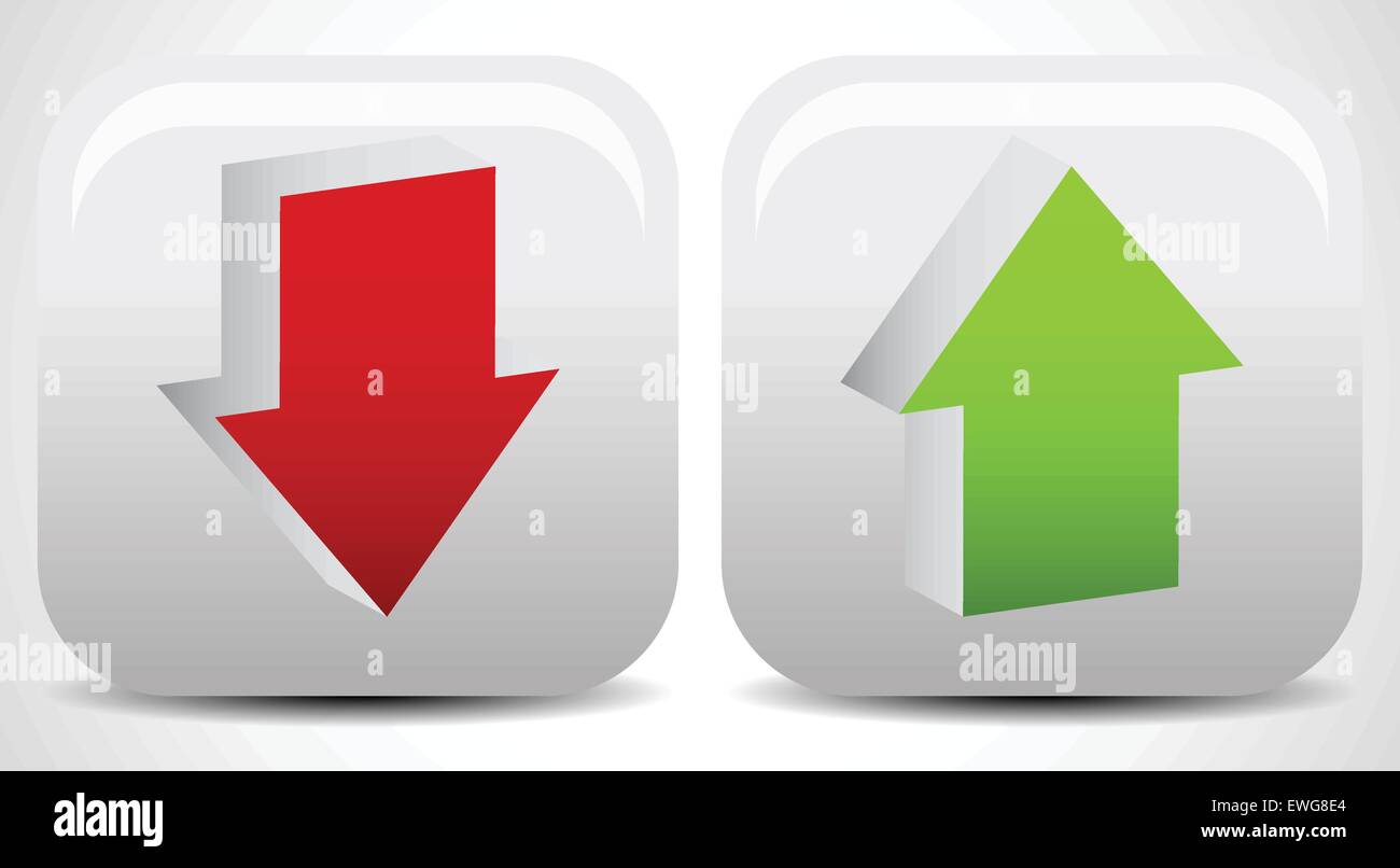 Up and down arrows in green and red, editable vector Stock Vector Image ...