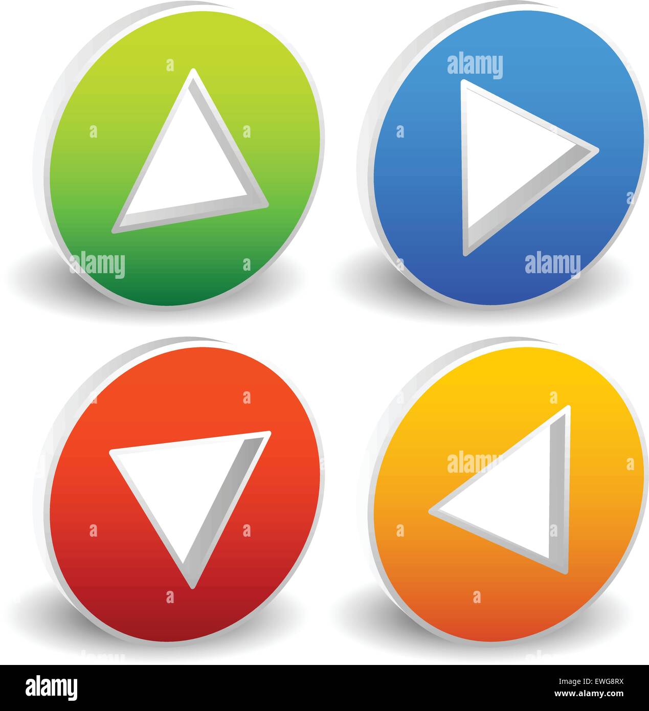 Arrow icons pointing up, down, left and right. Vector graphic Stock ...
