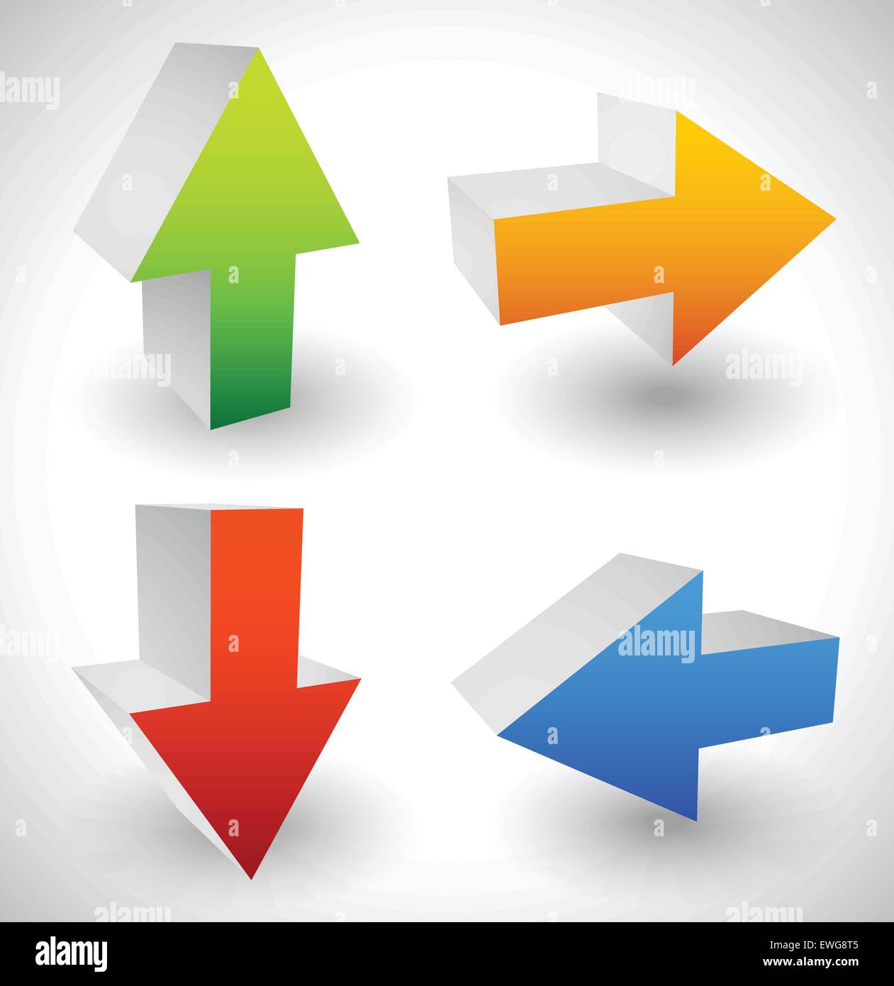 Arrow icons pointing up, down, left and right. Vector graphic Stock ...