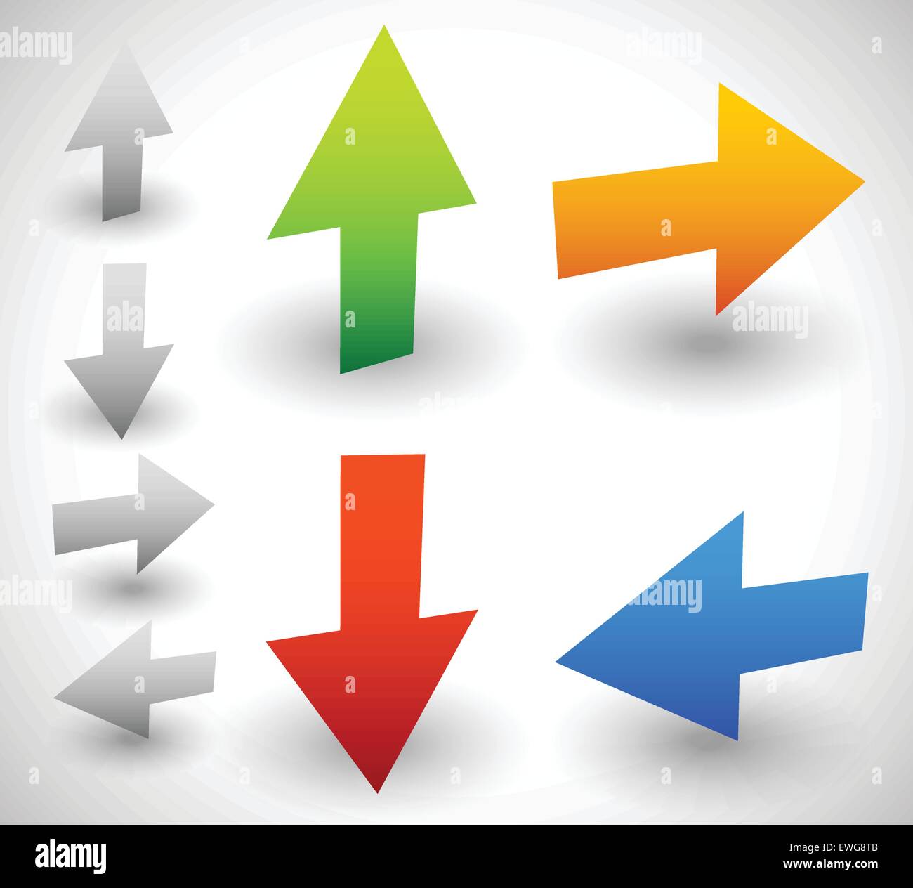 Arrow icons pointing up, down, left and right. Vector graphic Stock ...
