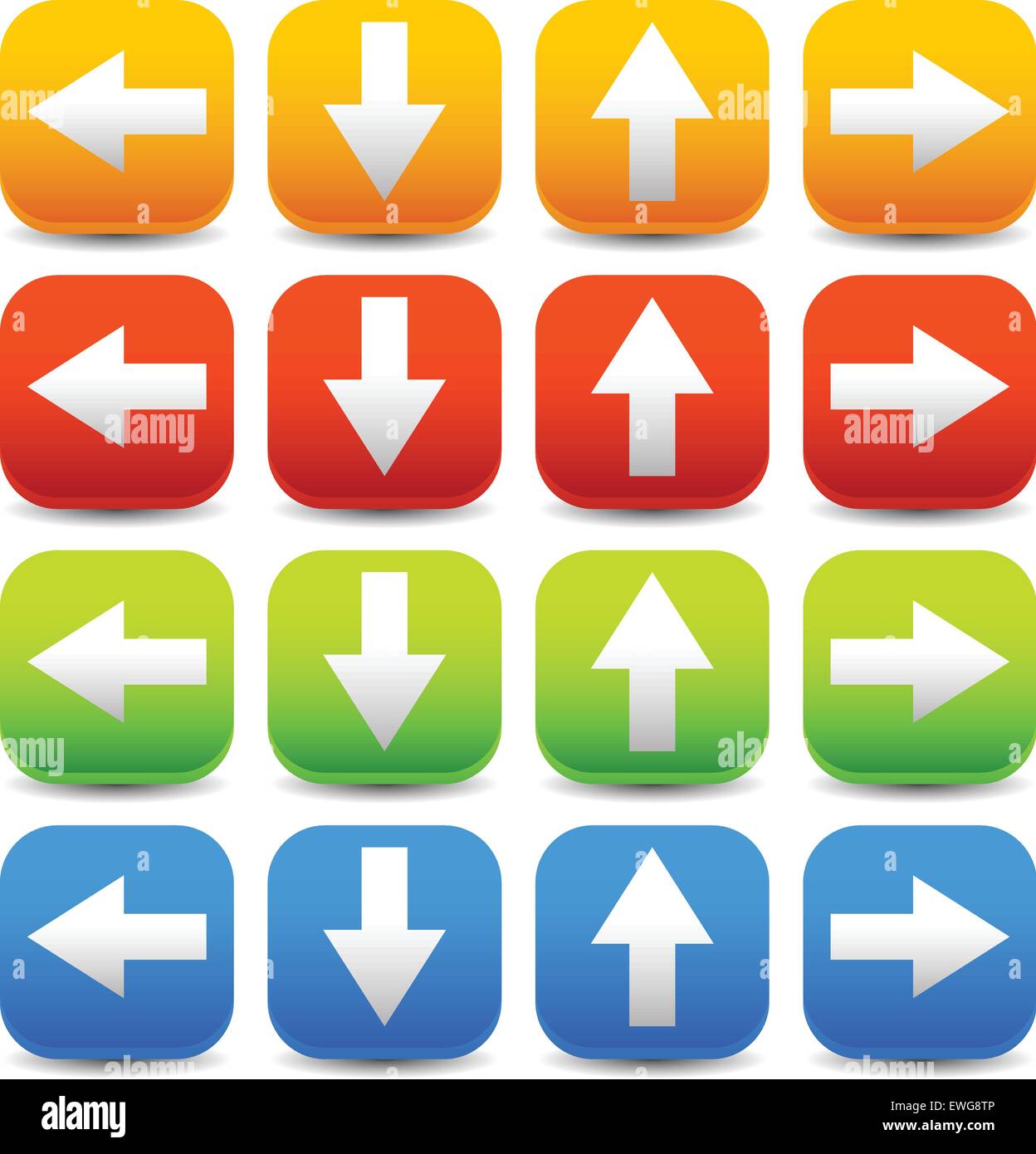 Arrow icons pointing up, down, left and right. Vector graphic Stock ...