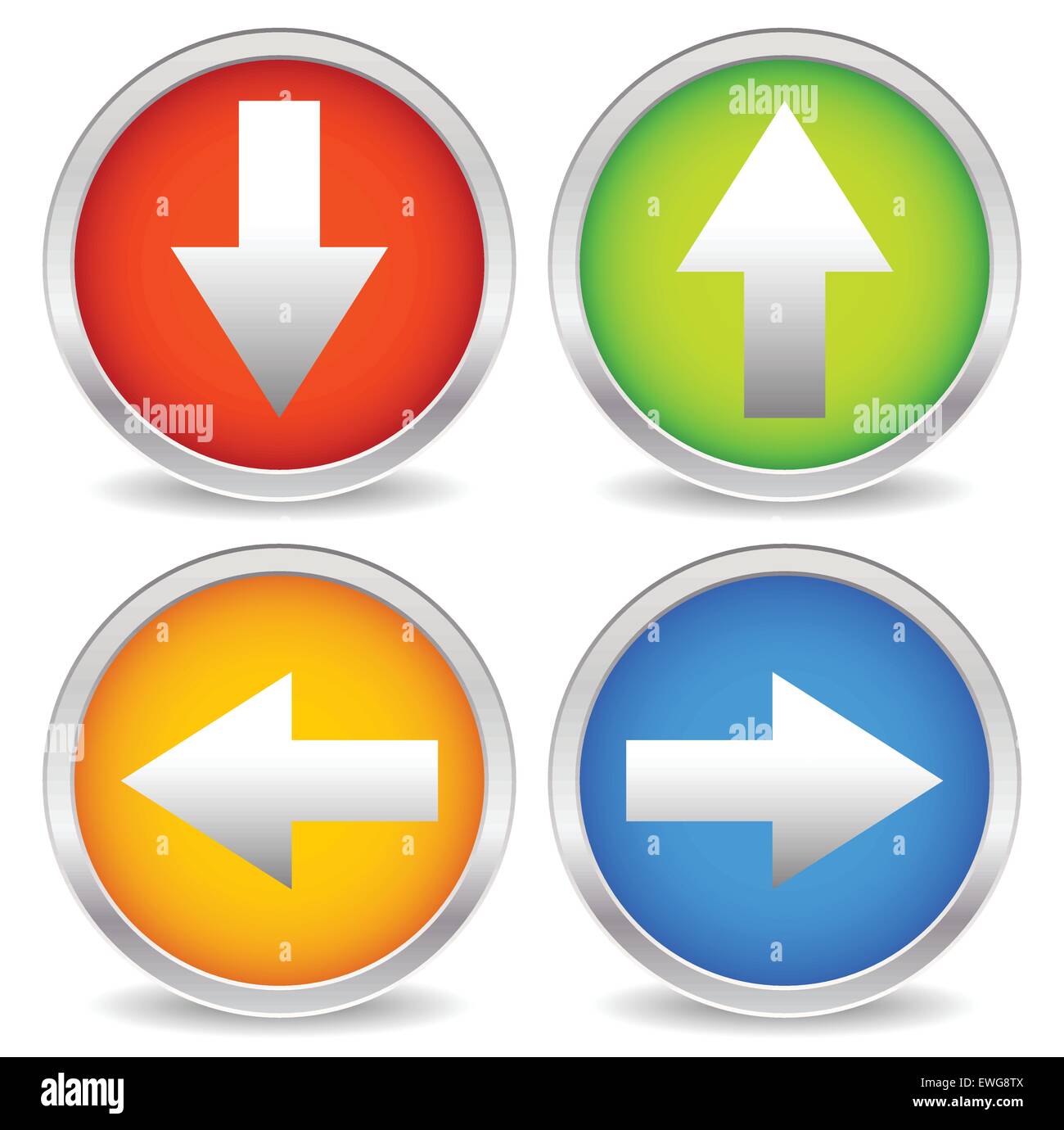 Arrow icons pointing up, down, left and right. Vector graphic Stock ...