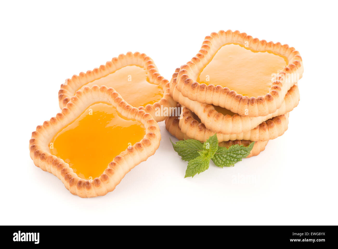 Lime jam tartlets isolated on white background Stock Photo - Alamy