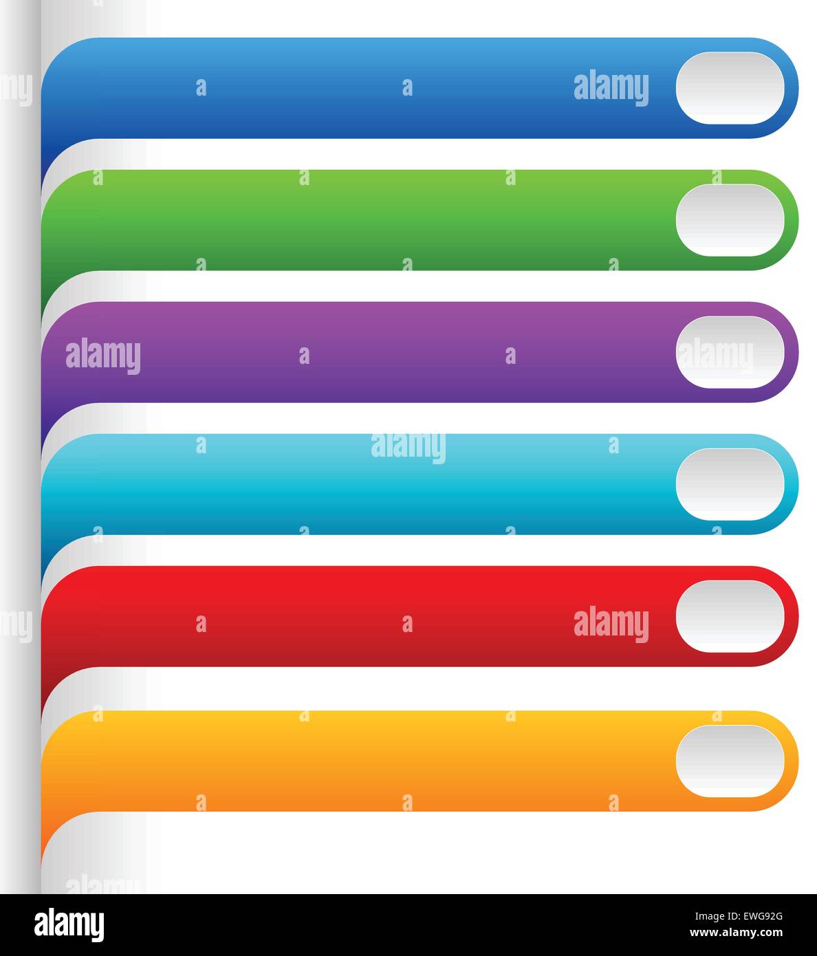 Set of bright, colorful oblong design elements. Vector graphics Stock ...
