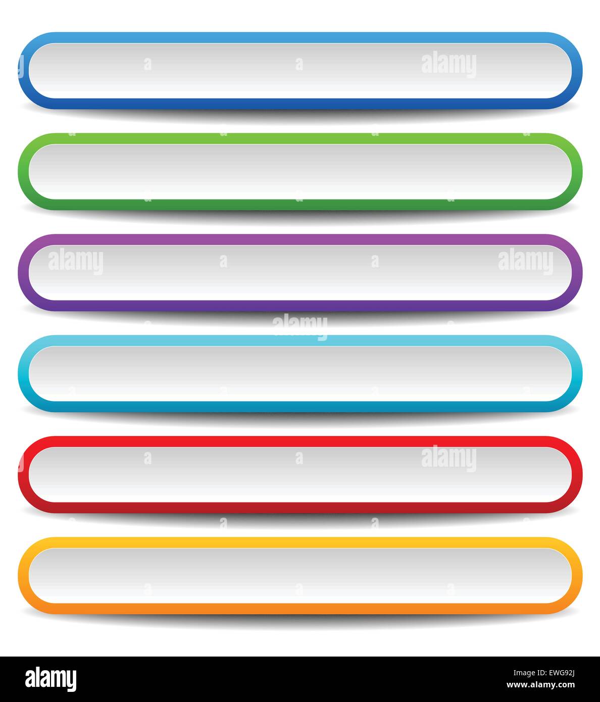 Set of bright, colorful oblong design elements. Vector graphics Stock ...