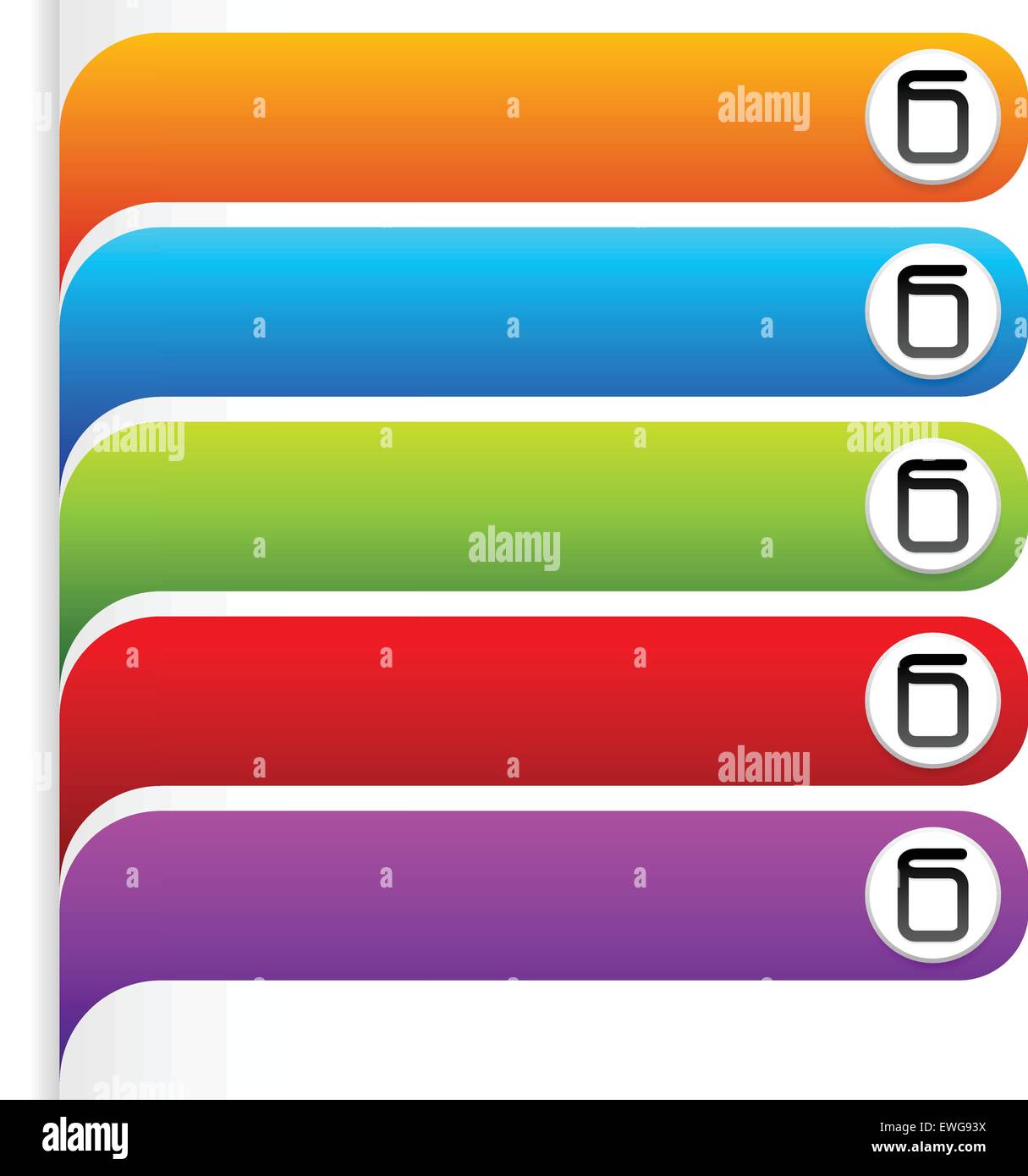 Set of bright, colorful oblong design elements. Vector graphics Stock ...