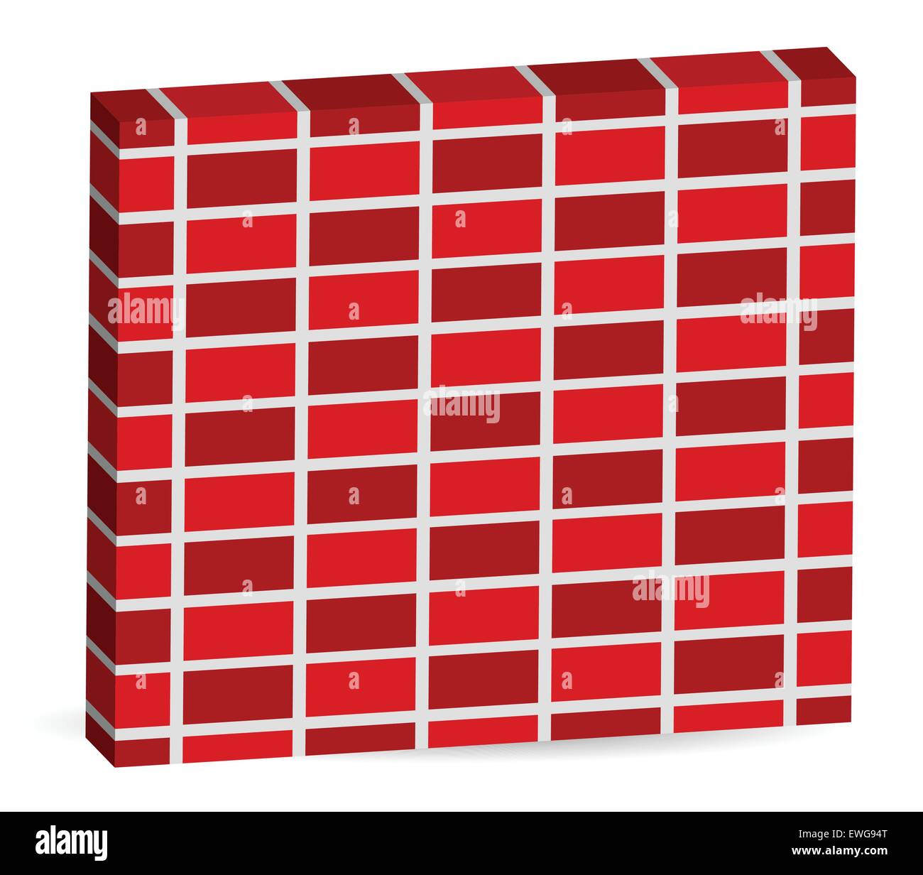3d Brick wall pattern isolated on white with alternating bricks ...
