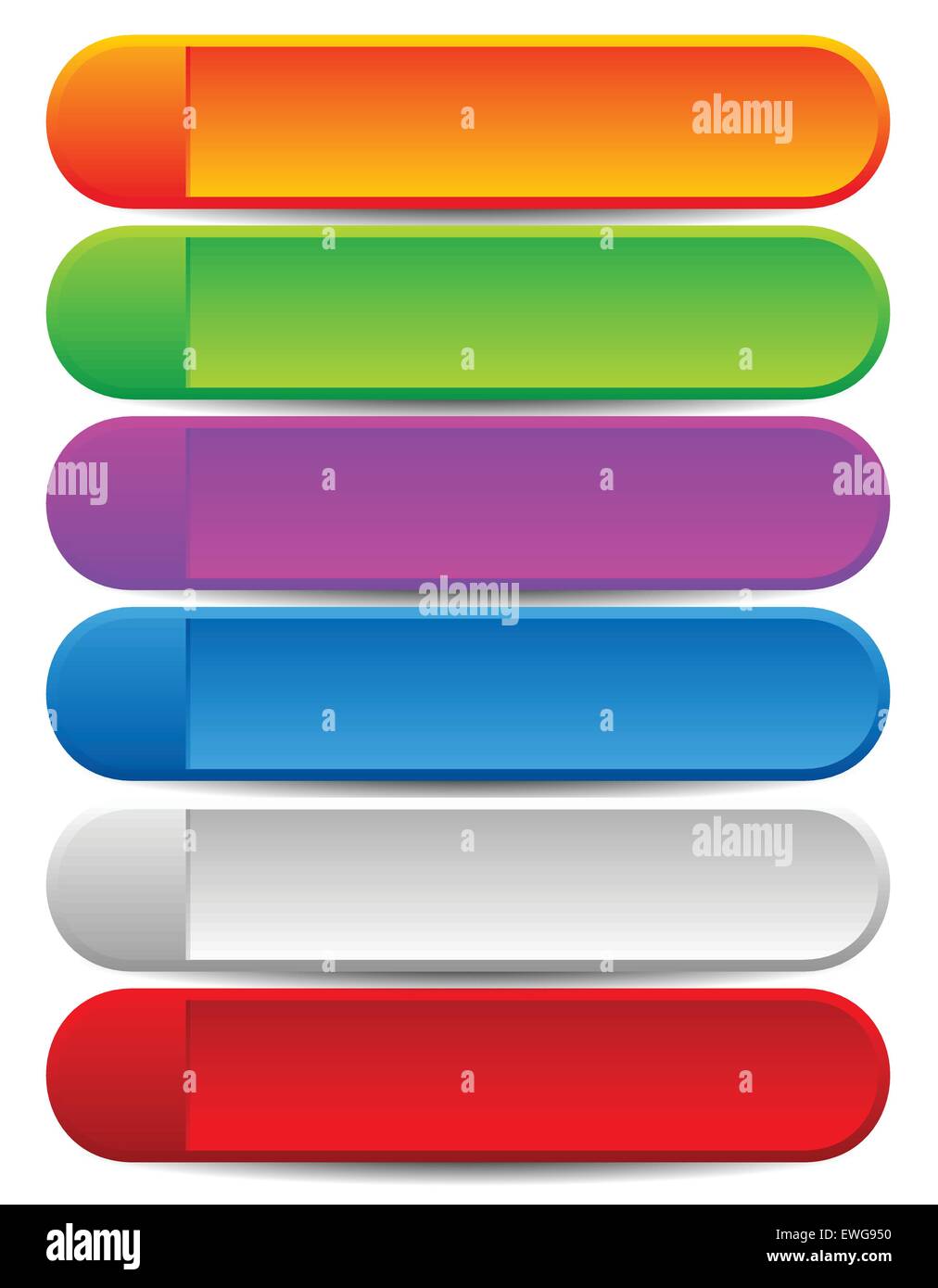Colorful rounded banner or button backgrounds with blank space for your ...