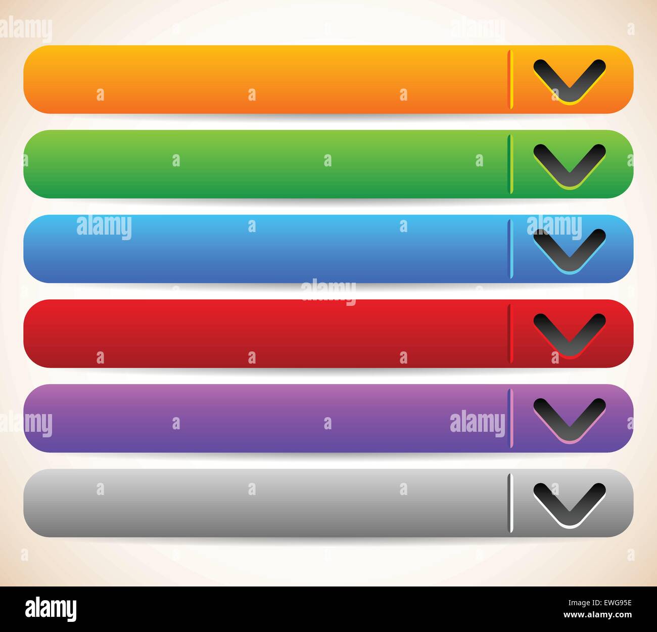 empty, blank oblong, long horizontal buttons, banners with arrows ...