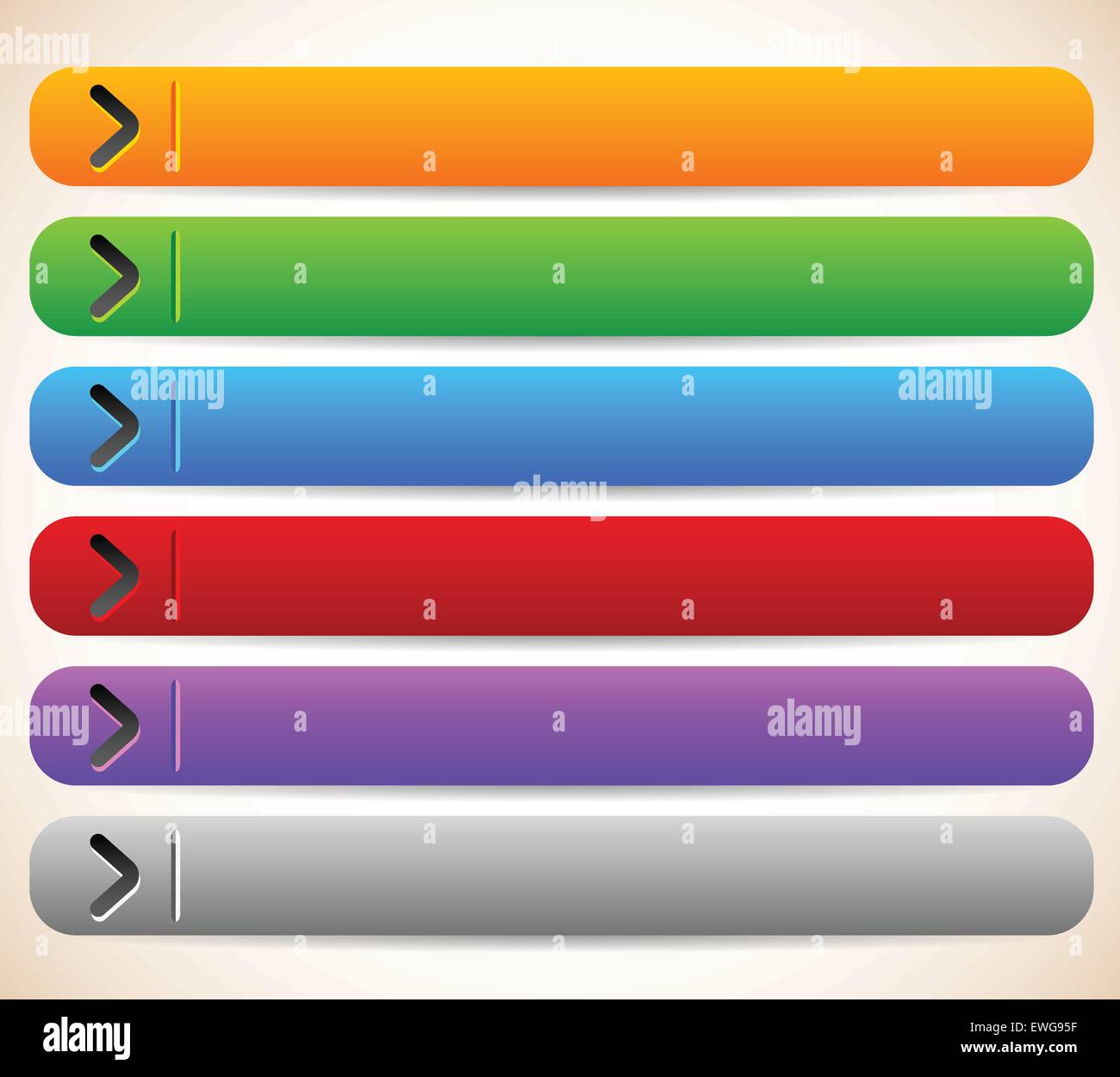 empty, blank oblong, long horizontal buttons, banners with arrows ...