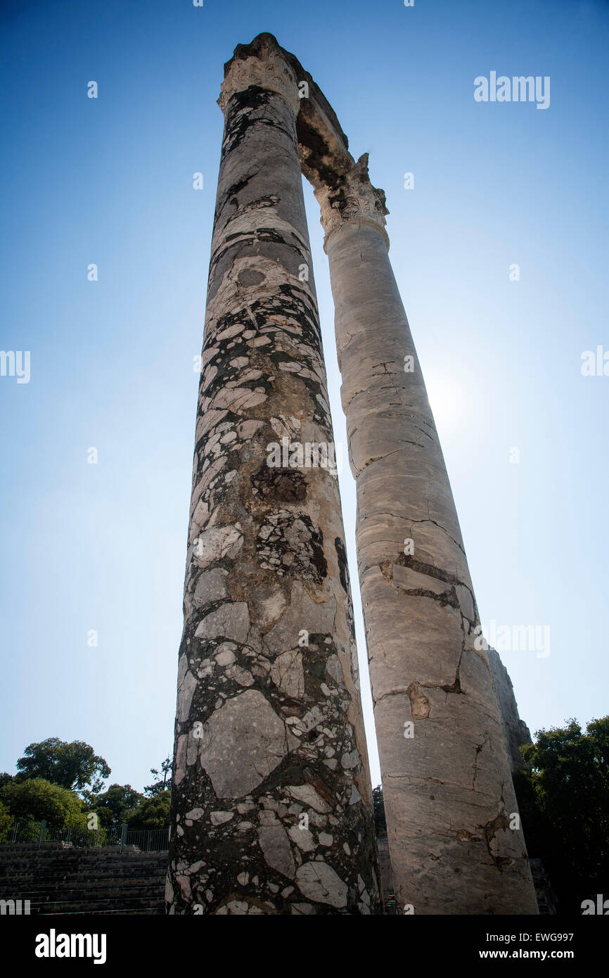 The remaining standing columns at the ancient Roman Classical Theater ...