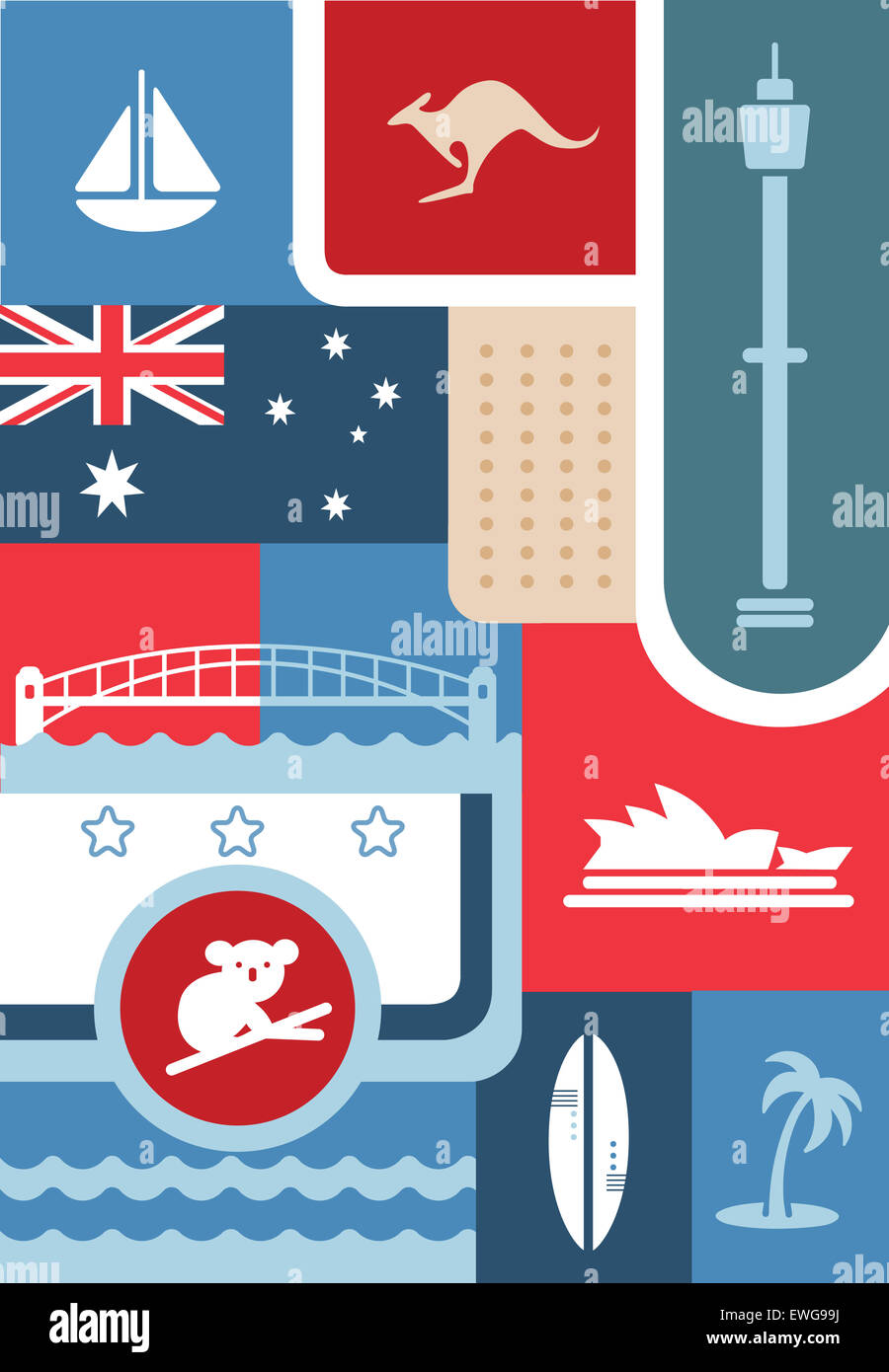 Illustrative montage of Australia landmarks Stock Photo - Alamy