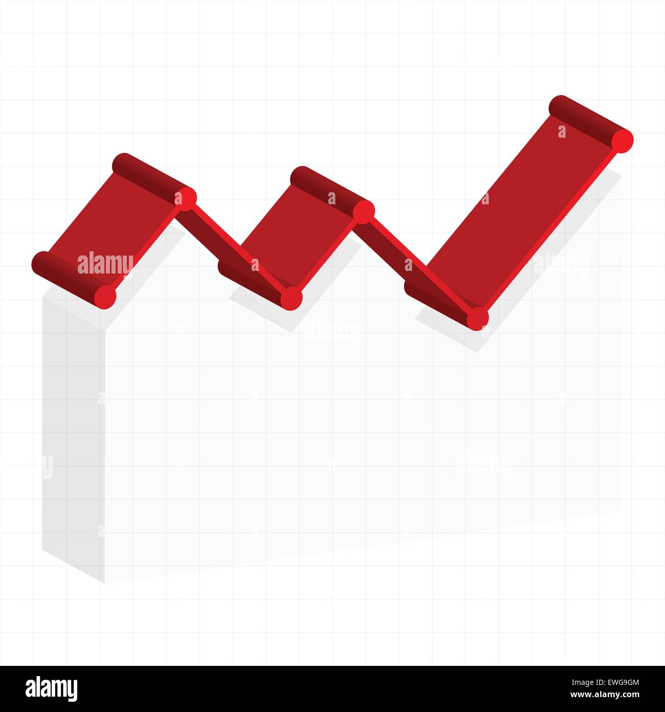 Line graph element. Graph, chart over gridded background. 3d Stock ...