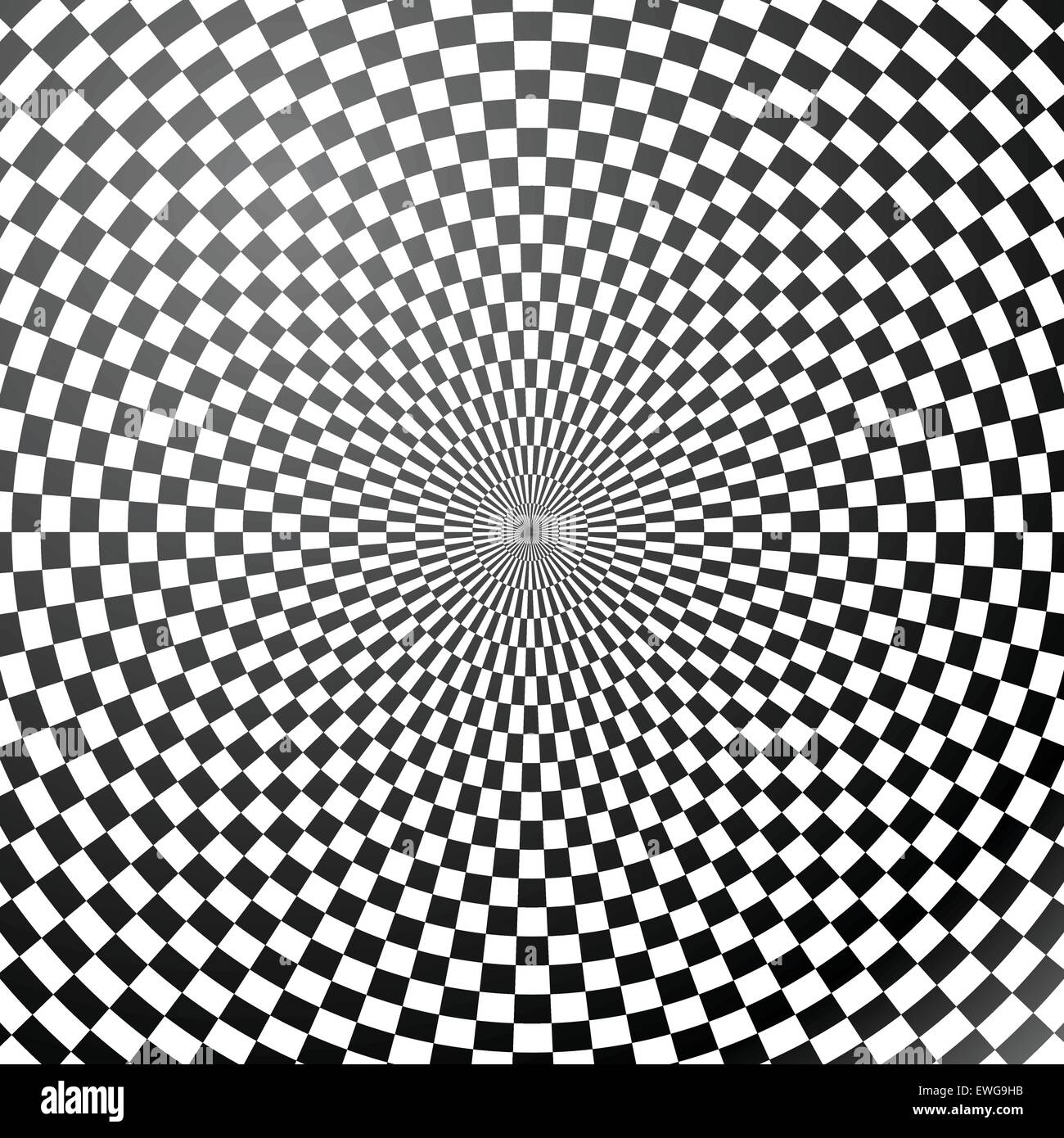 Circular checkered (chequered) abstract background, pattern. Vector ...