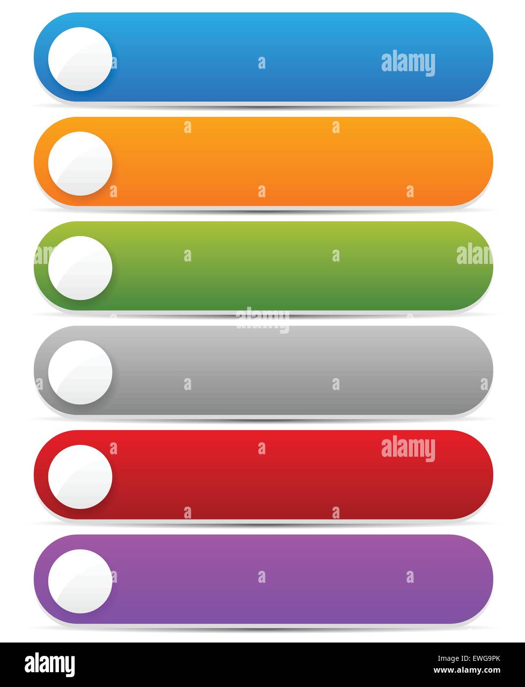Set of bright, colorful oblong design elements. Vector graphics Stock ...