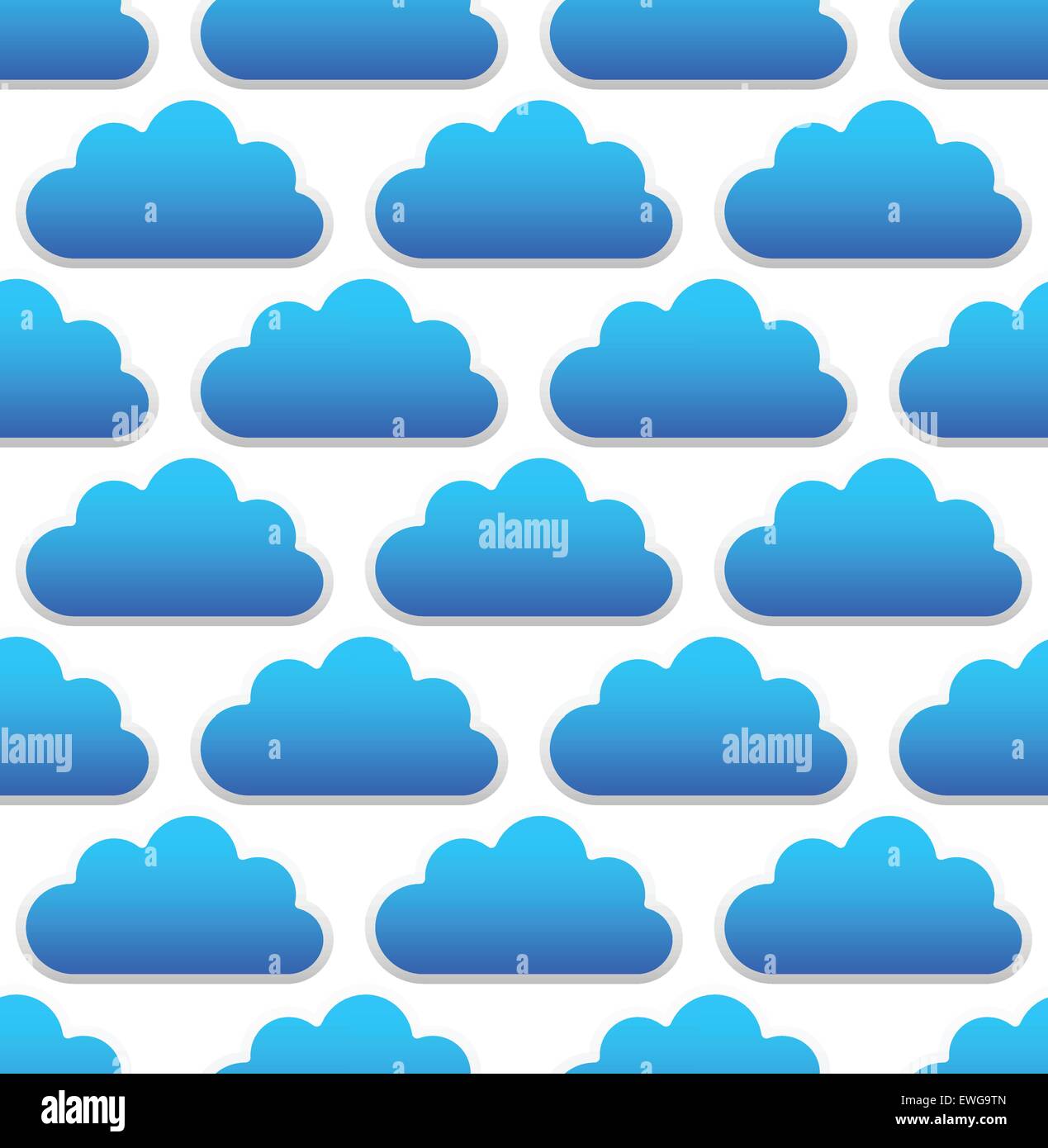 Cloud pattern with blue round, cumulus clouds over white. Seamlessly repeatable Stock Vector ...