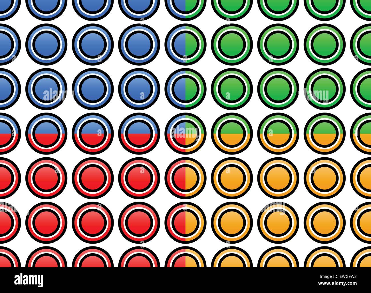 Set of colorful seamlessly repeatable circle patterns, circle backgrounds Stock Vector Image ...