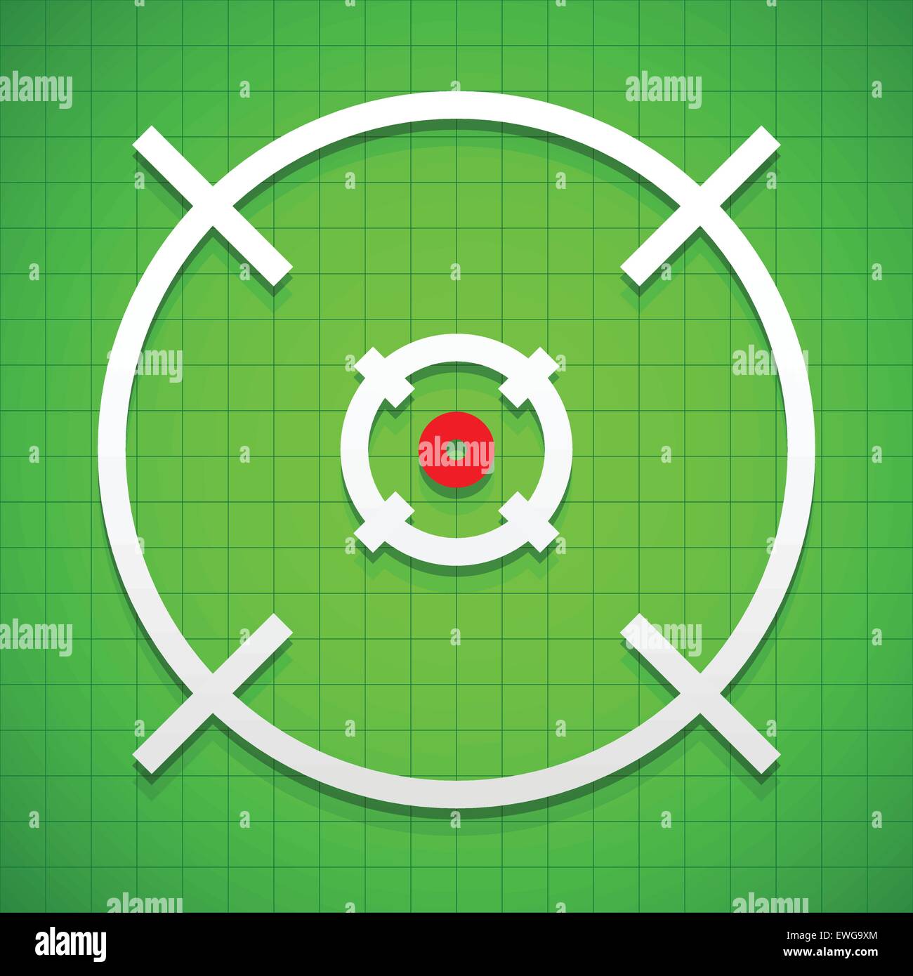 Crosshair, firearm's reticle graphics with red dot, vector. Precision ...