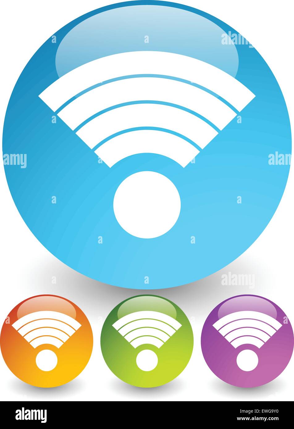 Round icons with signal shapes in 4 colors Stock Vector Image & Art - Alamy