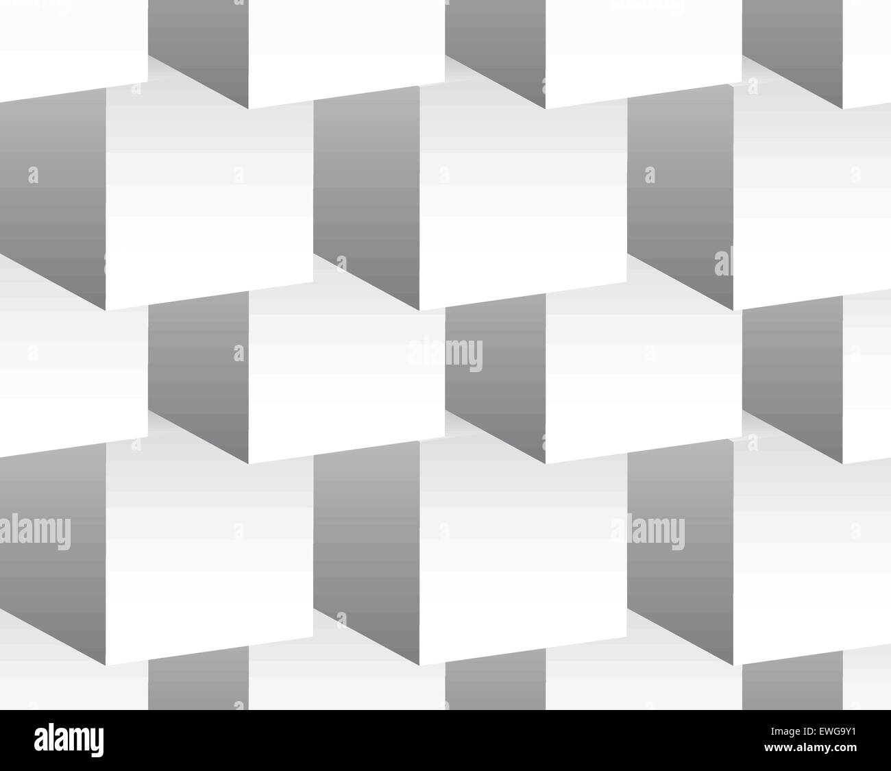 Cubical pattern. Repeatable background with 3d cube shapes. Grayscale abstract, minimal pattern ...
