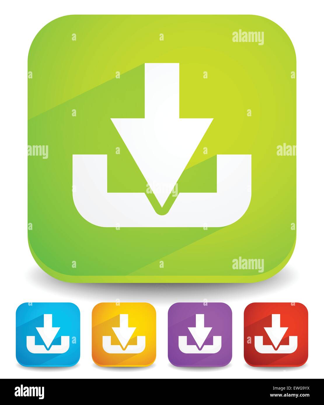 Download button or icon with arrow pointing to a hard drive.. Eps 10 ...