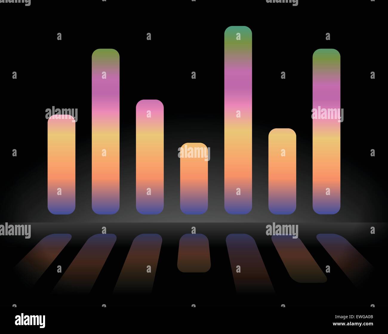 Eq, equalizer graphics with reflection, vector version Stock Vector Image & Art - Alamy