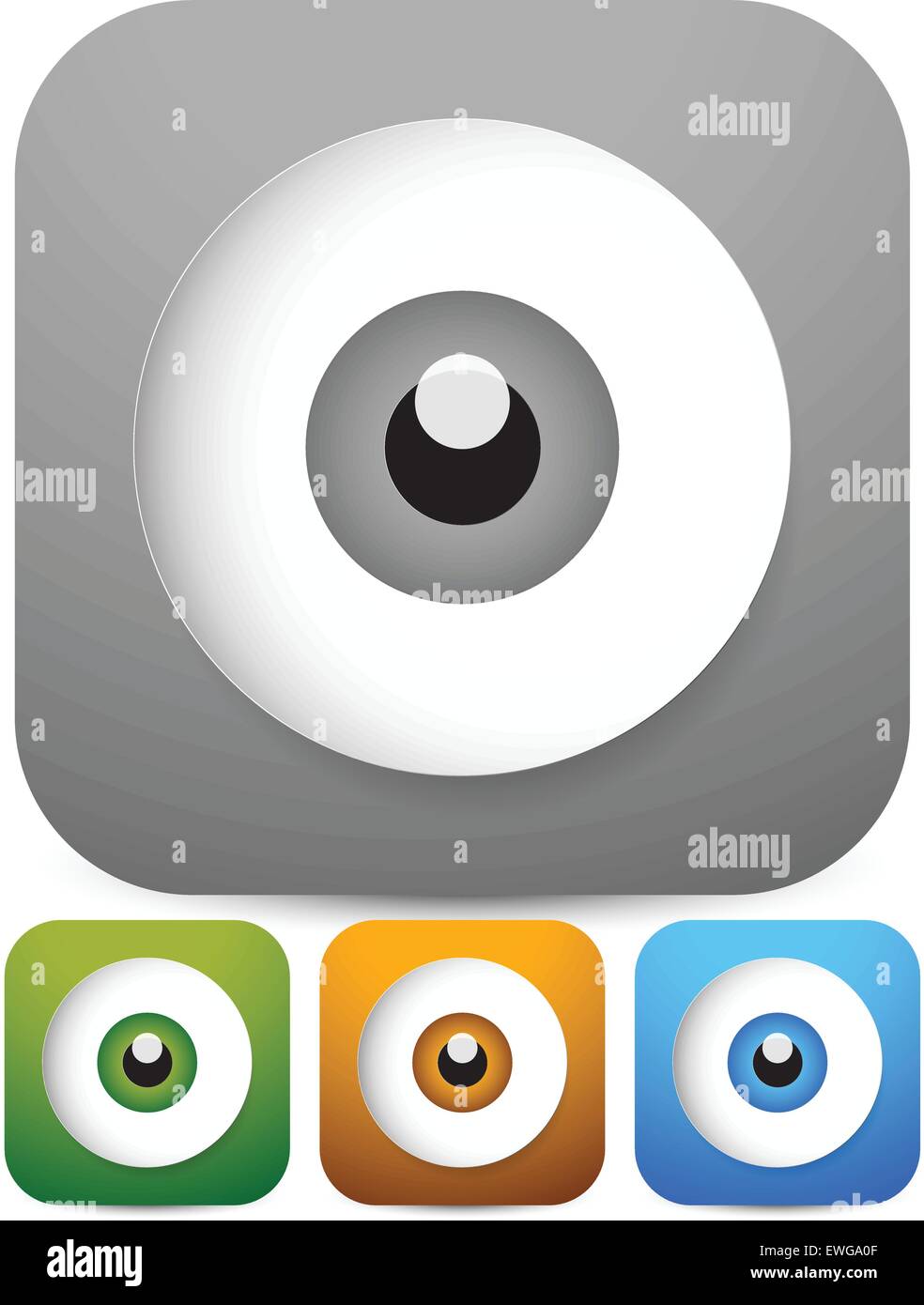 Eps 10 vector eye - eyeball icons in four colors Stock Vector Image ...