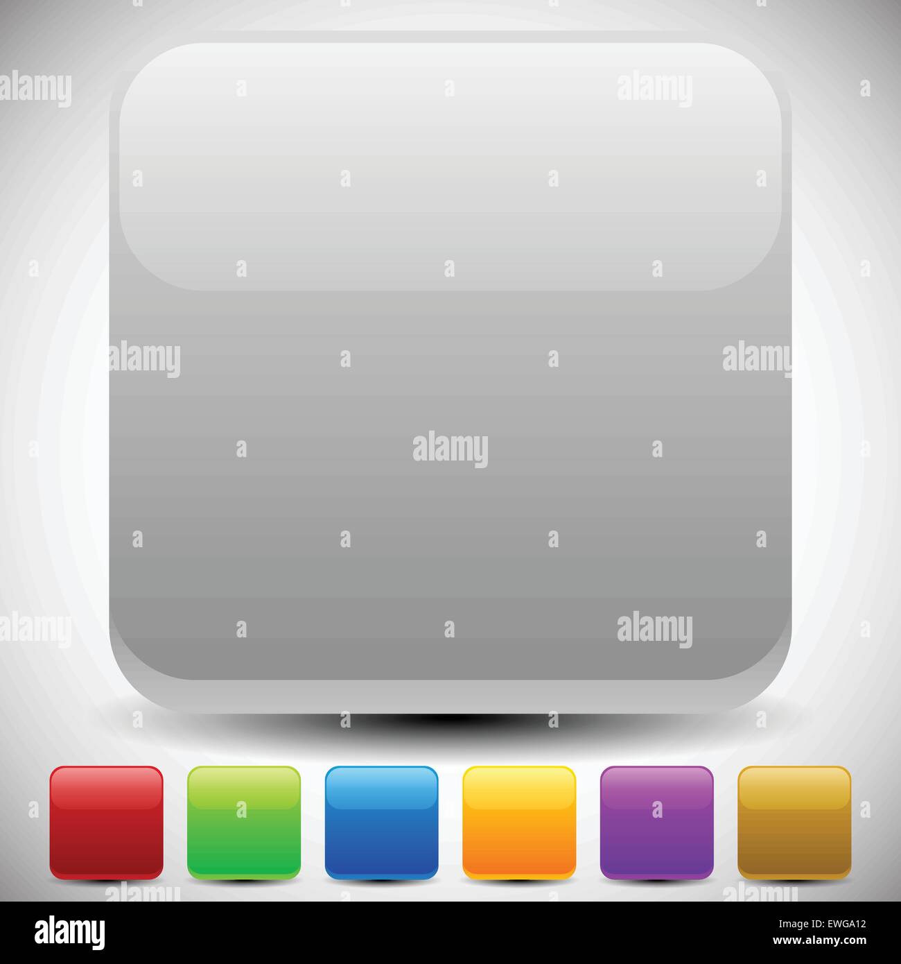 Set of empty glossy square buttons, square icons. Vector Stock Vector Image & Art - Alamy