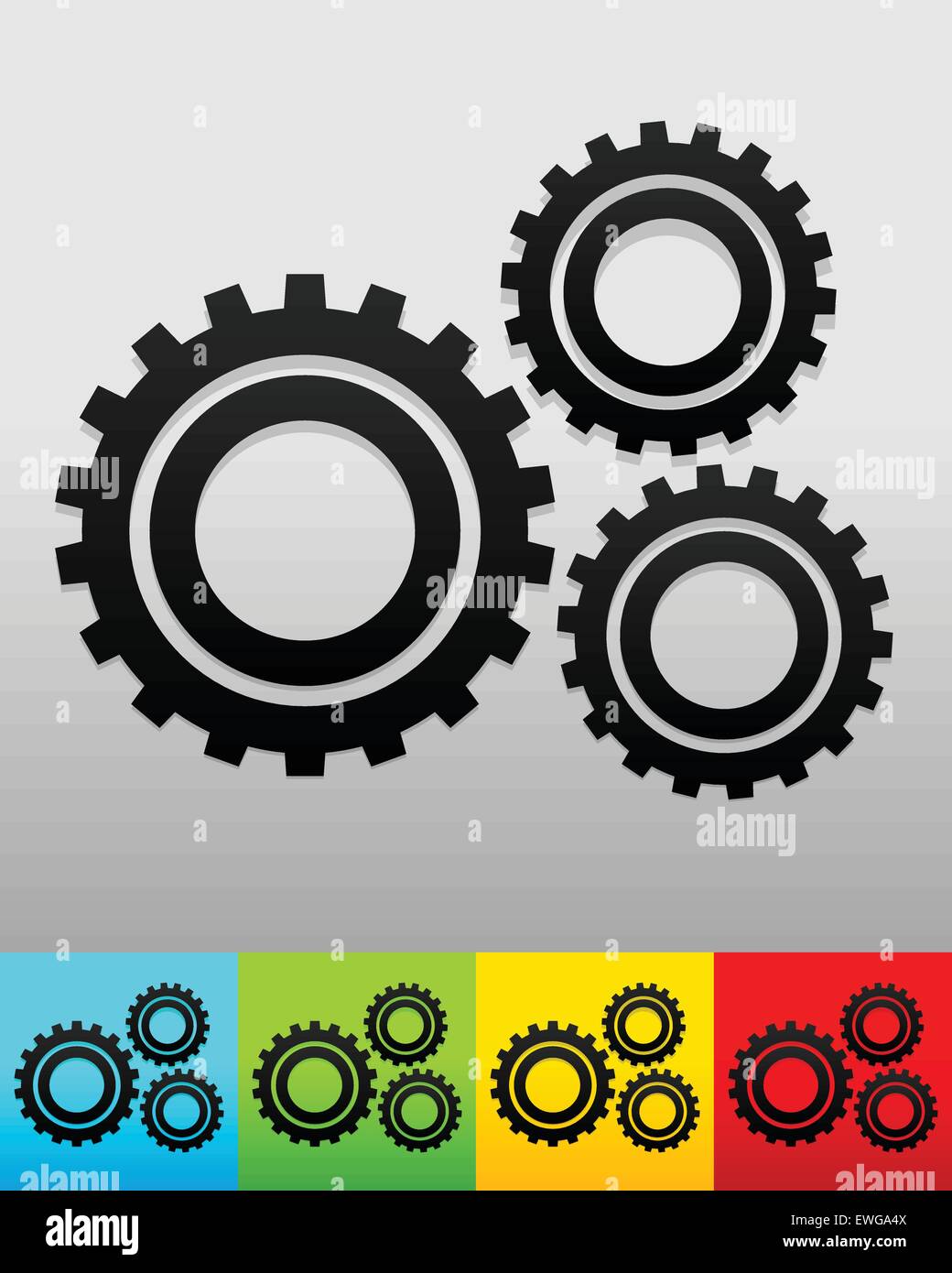 Gear, gearwheel background in 5 colors to match your design. Vector ...