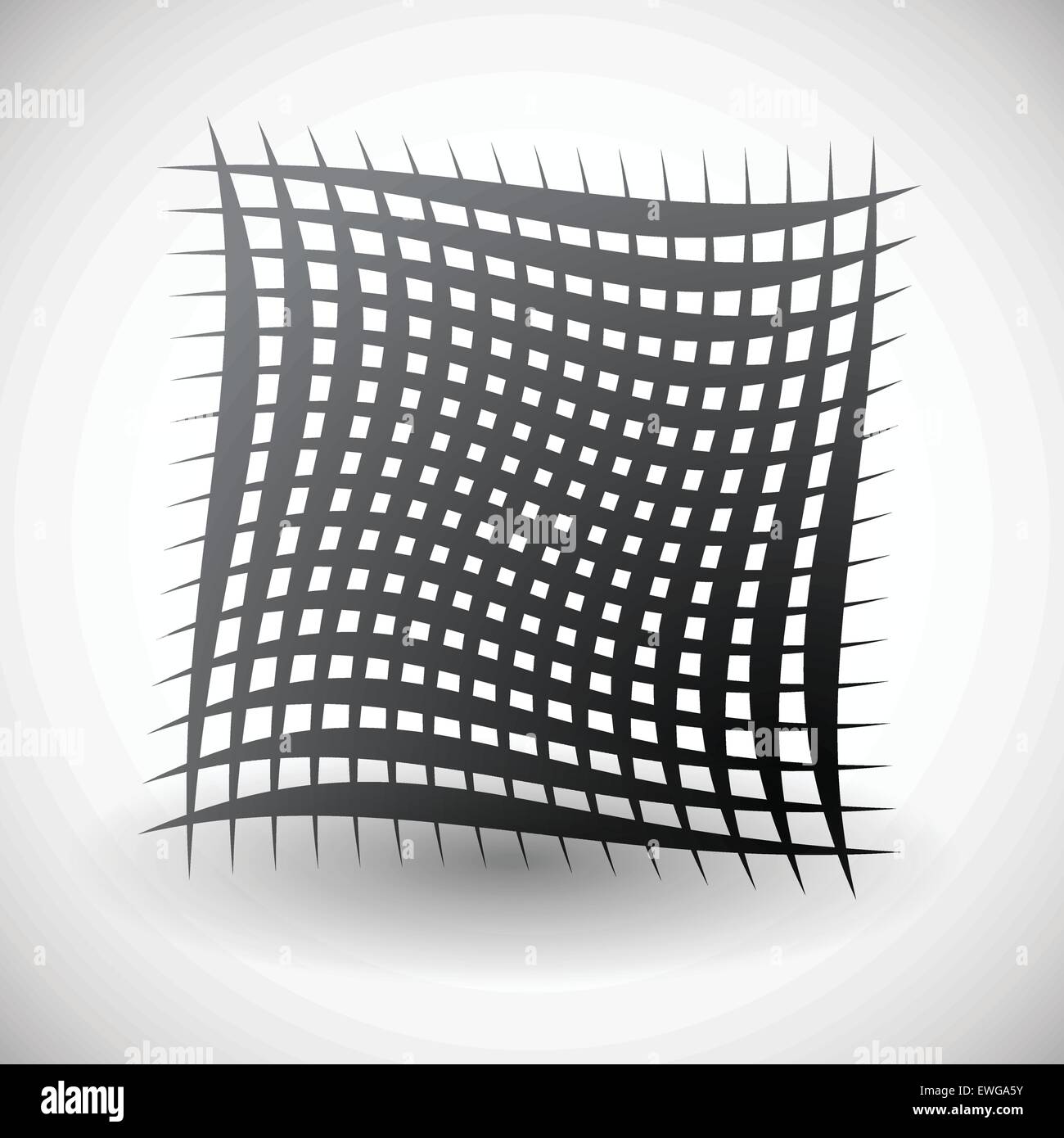 Abstract wavy grid, mesh of curved lines with twisted, spirally effect ...