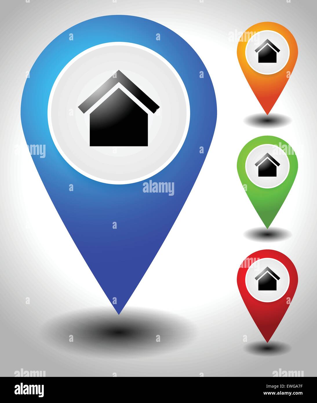 House symbol map pins hi-res stock photography and images - Alamy