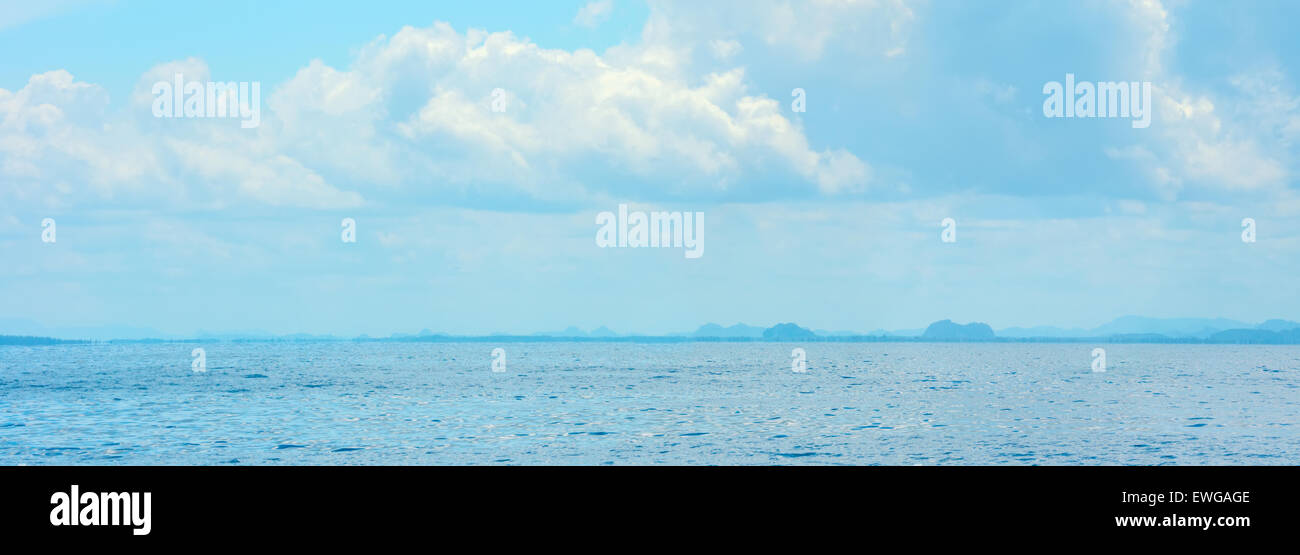 beautiful blue sea and clouds on sky, panorama, travel background Stock ...