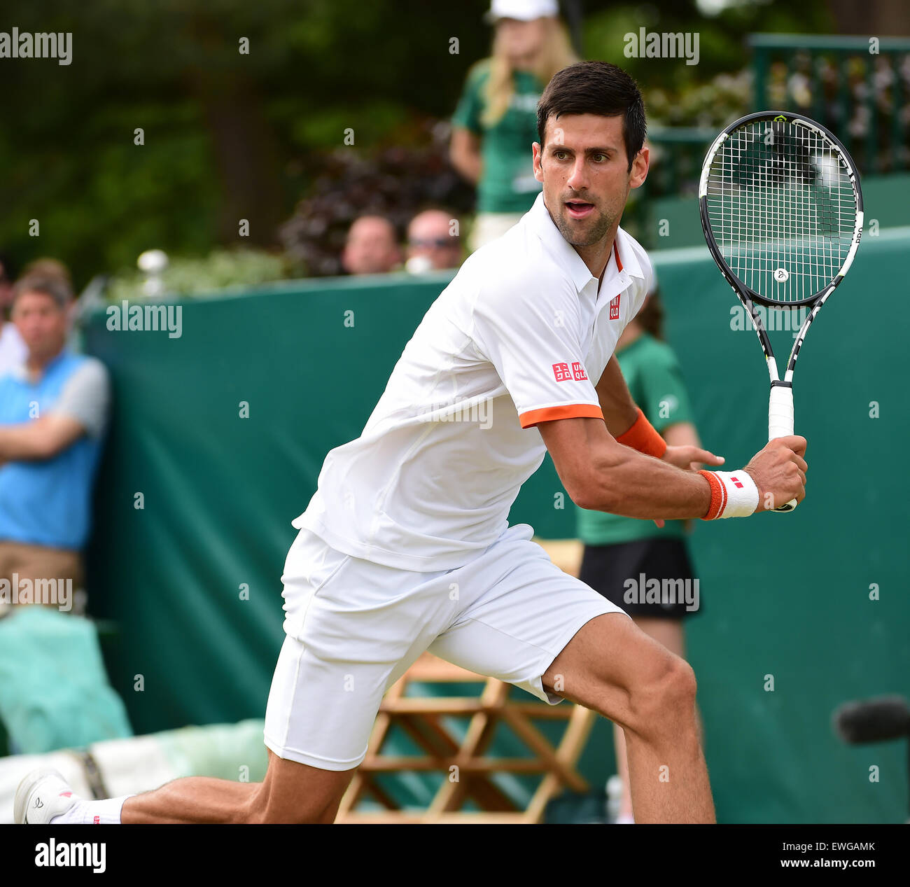 Slough, UK. 25th June, 2015. The Boodles Tennis Tournament. Novak ...