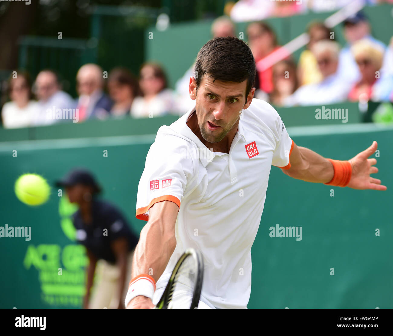 Slough, UK. 25th June, 2015. The Boodles Tennis Tournament. Novak ...