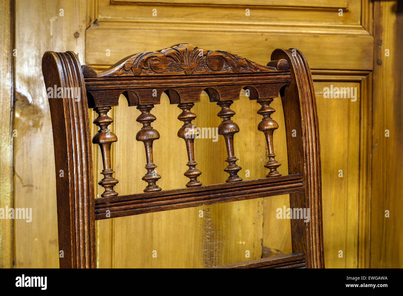 Antique classic style chair produced from natural wood, studio Stock ...