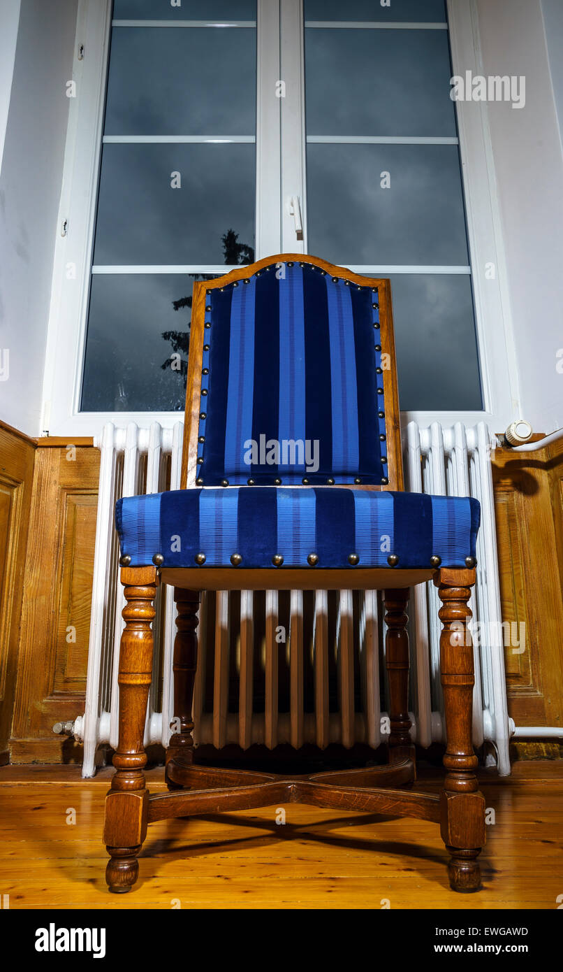 Antique classic style chair produced from natural wood, studio Stock ...