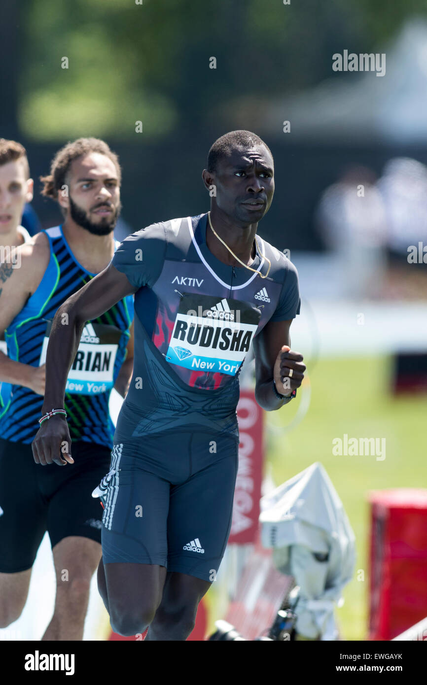 David Rudisha (KEN) competing in the Men's 800m at the 2015 Adidas NYC ...