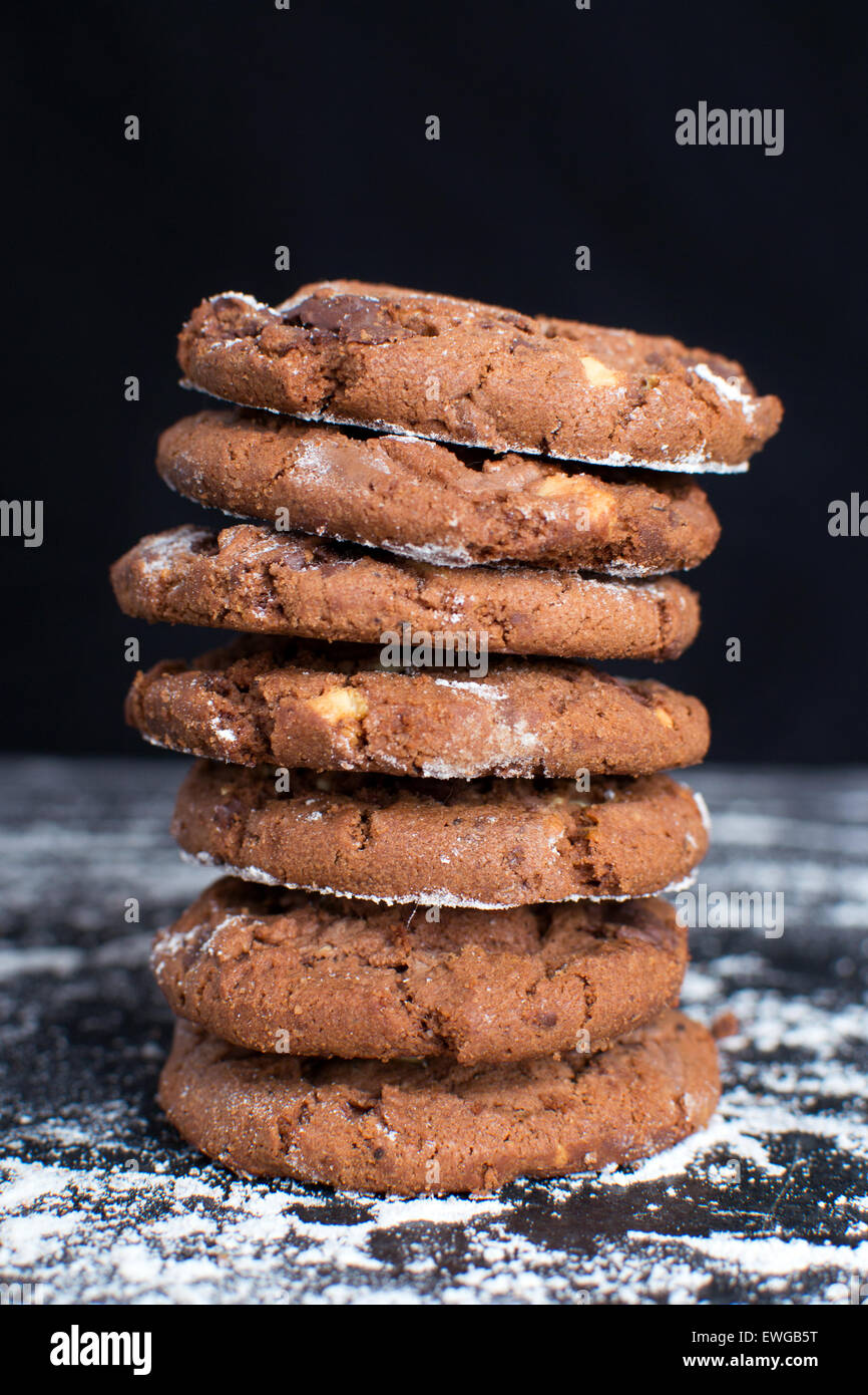Stack of chocolate cookies Stock Photo - Alamy