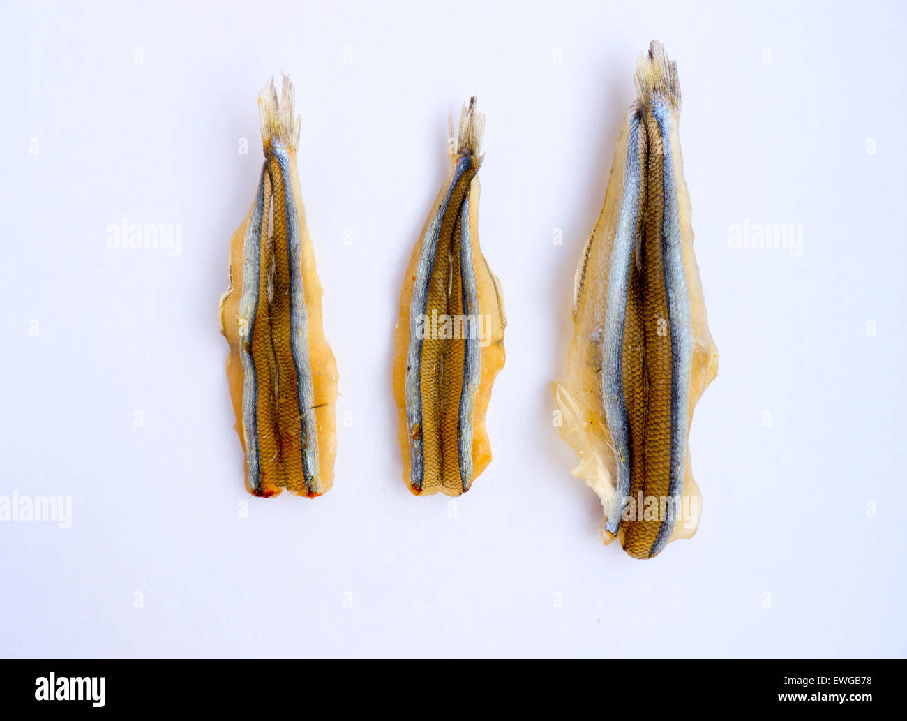 The Dried Fish on a color background Stock Photo - Alamy