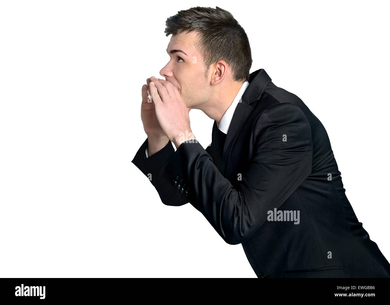 Business man shouting hi-res stock photography and images - Alamy