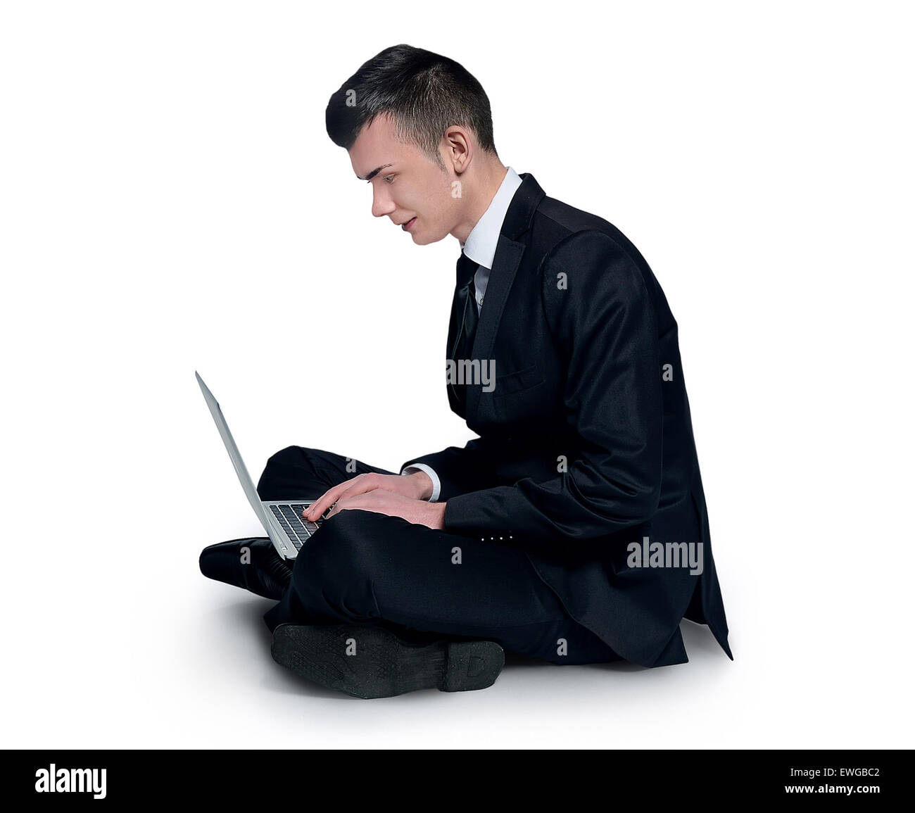 Sitting down profile man hi-res stock photography and images - Alamy