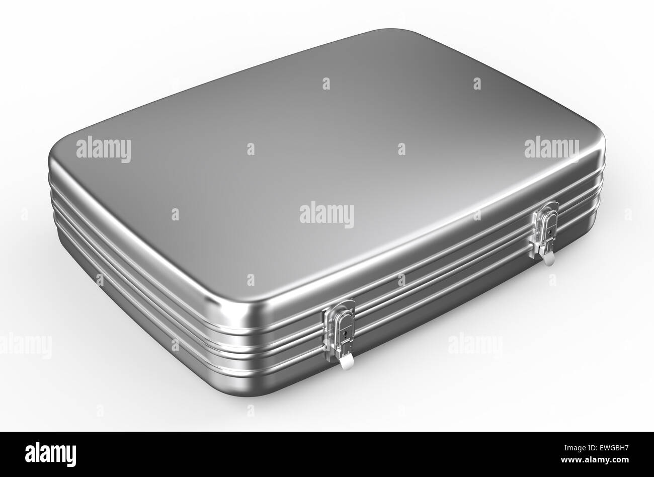metallic suitcase or briefcase isolated on white background Stock Photo ...
