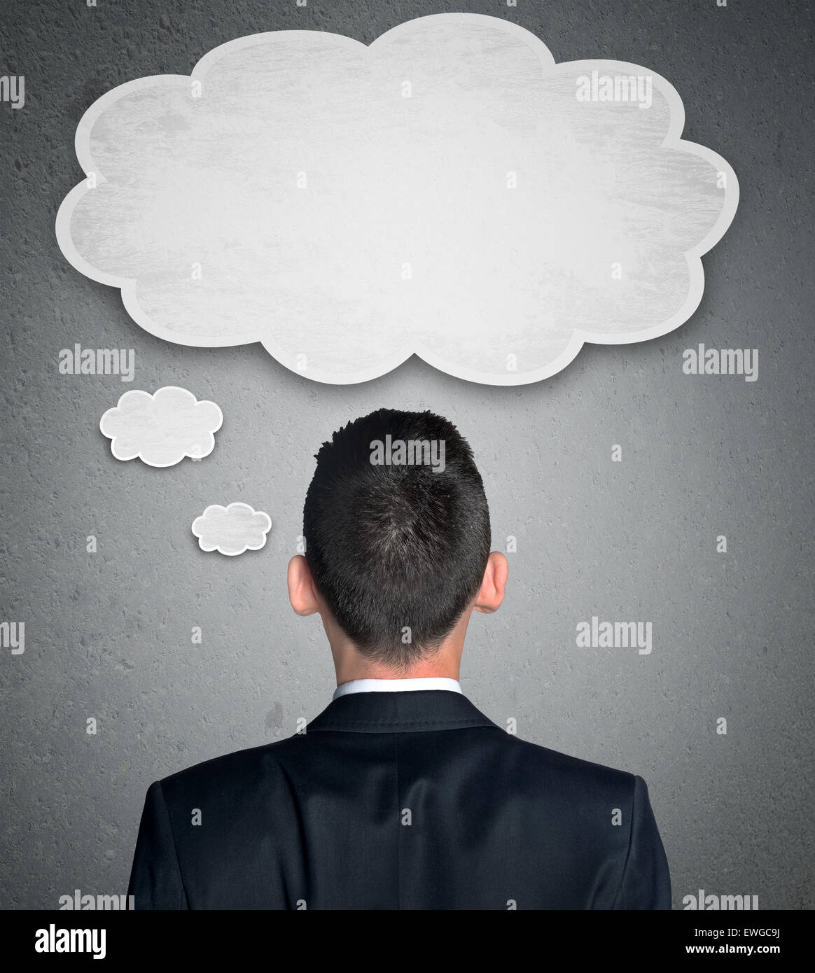 Business man and empty cloud Stock Photo - Alamy