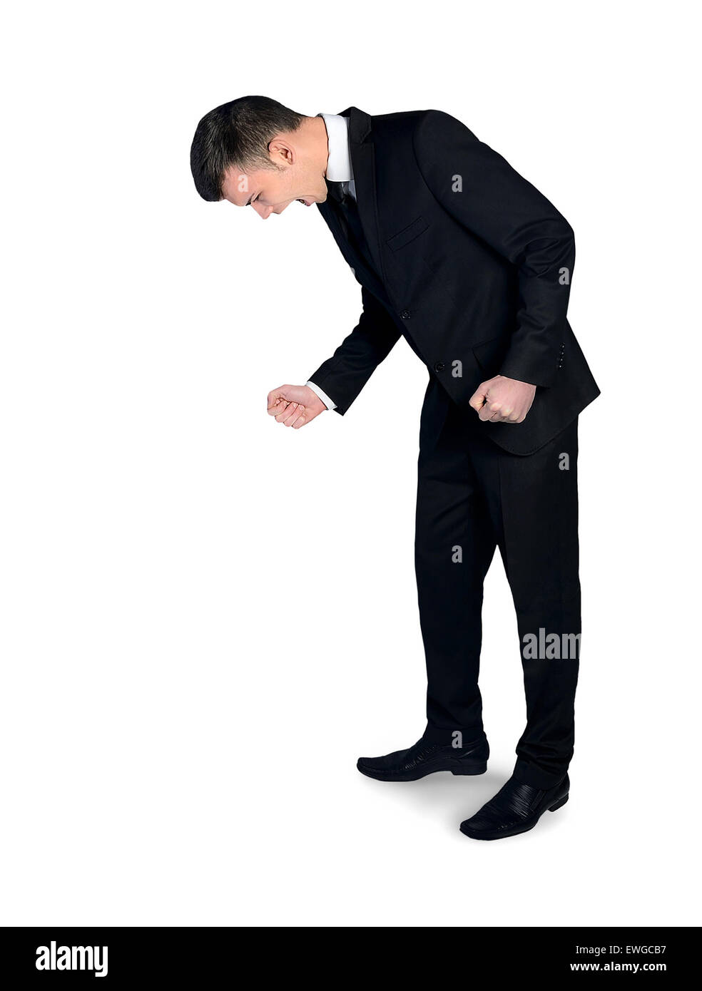 Man yelling at something down Stock Photo - Alamy