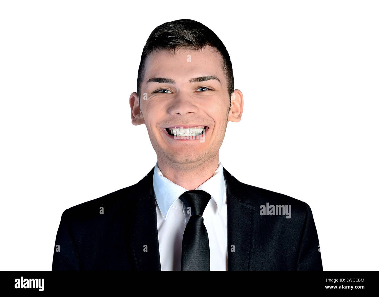 Closeup of laughing business man Stock Photo - Alamy