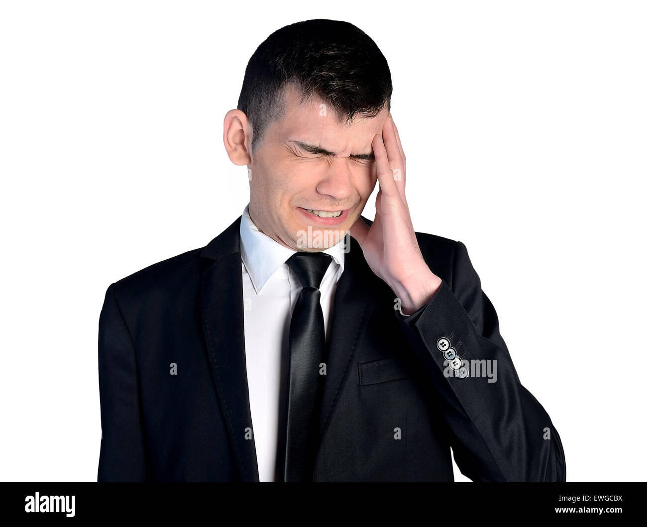 Isolated sad business man closeup Stock Photo - Alamy