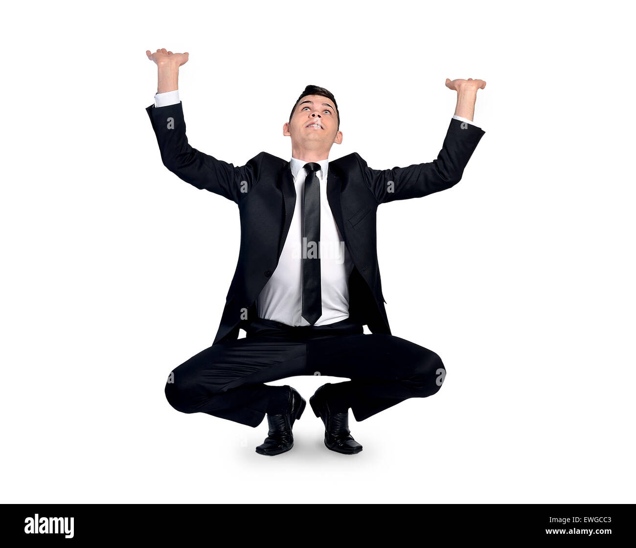 Isolated business man pushing something Stock Photo - Alamy Isolated business man pushing something Stock Photo - Alamy