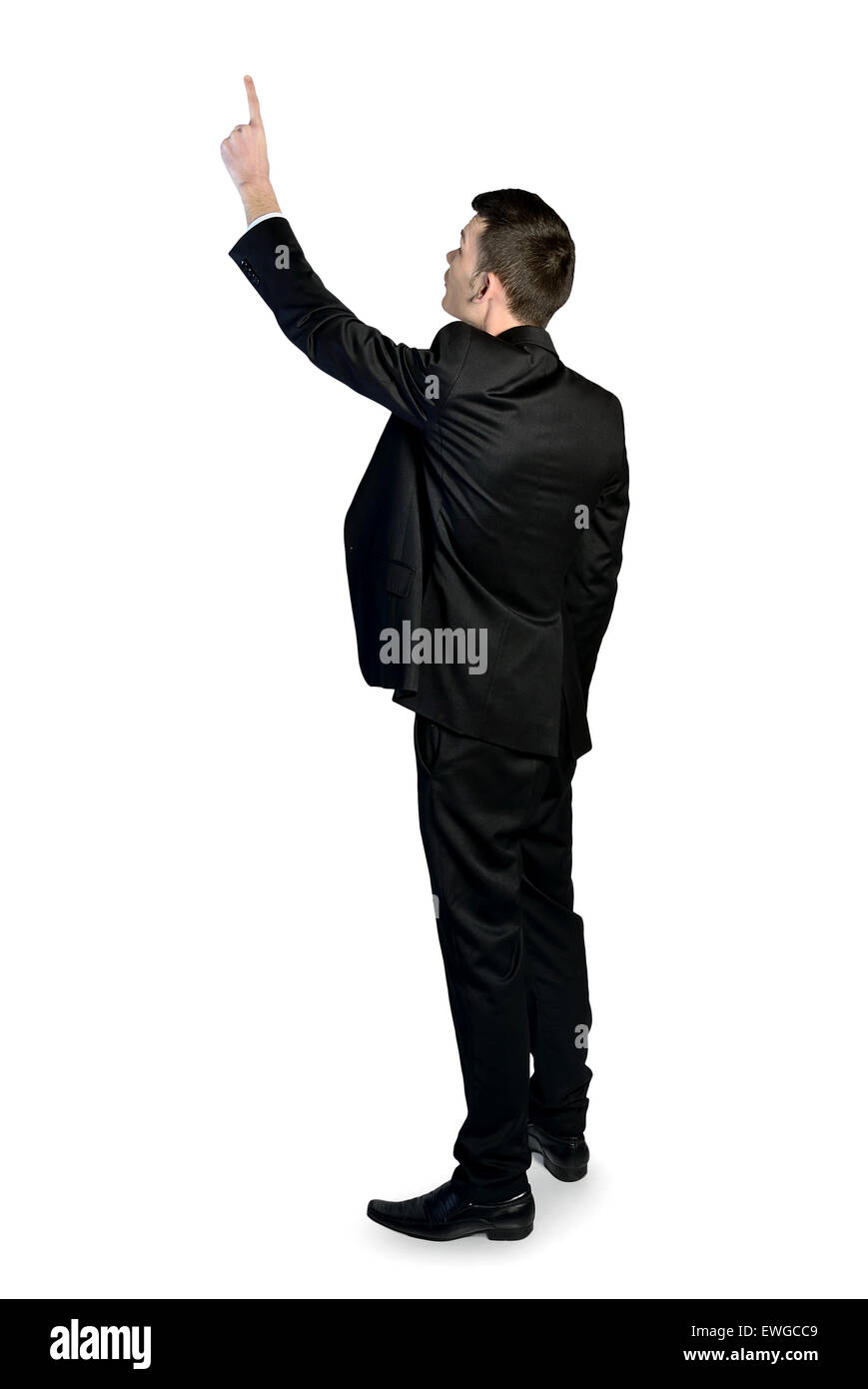 Business man pointing something Stock Photo - Alamy